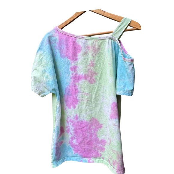 Jinkesi | Tops | Jinkesi Tie Dye Cold Shoulder Tee Womens Size Large ...